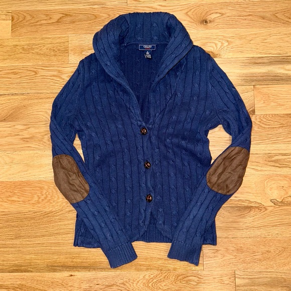 Chaps | Sweaters | Chaps Denim Blue Cable Knit Cardigan Buttons S ...